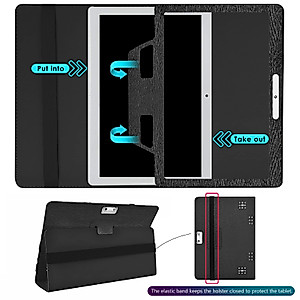 DETUOSI 10.1 inch Android Tablet Case,PU Leather Folio Cover Compatible with YELLYOUTH 10.1,Yuntab 10.1 (K107/K17),Plum 10,Lectrus 10,Victbing 10,Hoozo 10,Wecool 10.1,KUBI 10.1,Winsing LLLCCORP 10