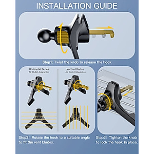 ZEEHOO Universal Air Vent Clip for Car Mount with [ Diameter 0.67 in (17 mm)] Joint Ball, Phone Vent Clip for Most Car Phone Holder & Wireless Car Charger