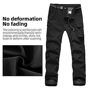 JOMLUN Boy's Fleece Lined Hiking Pants Waterproof Windproof Warm Soft Shell Outdoor Cargo Pants Snow Ski Walking Trousers