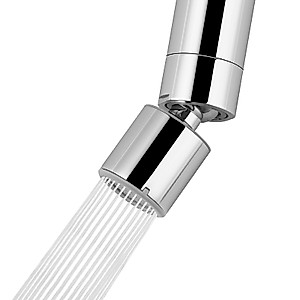 Hibbent NSF/ANSI/CAN 61 Certified Faucet Aerator, CUPC Certification 2-Flow Sink Faucet Aerator, 360° Swivel Kitchen Sink Sprayer Attachment, Faucet Replacement Part 55/64" Female Thread - Chrome