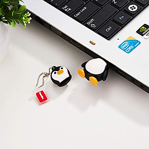 GARRULAX USB Flash Drive, 8GB / 16GB / 32GB USB 2.0 Updated Waterproof USB Memory Stick Date Storage Pendrive Thumb Drives (32GB, Cute Penguin)