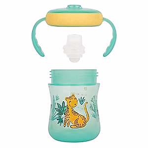 The First Years Soft Spout Trainer Toddler Cups - Leopard and Toucan -Jungle Themed Trainer Sippy Cups for Toddlers - 2 Count