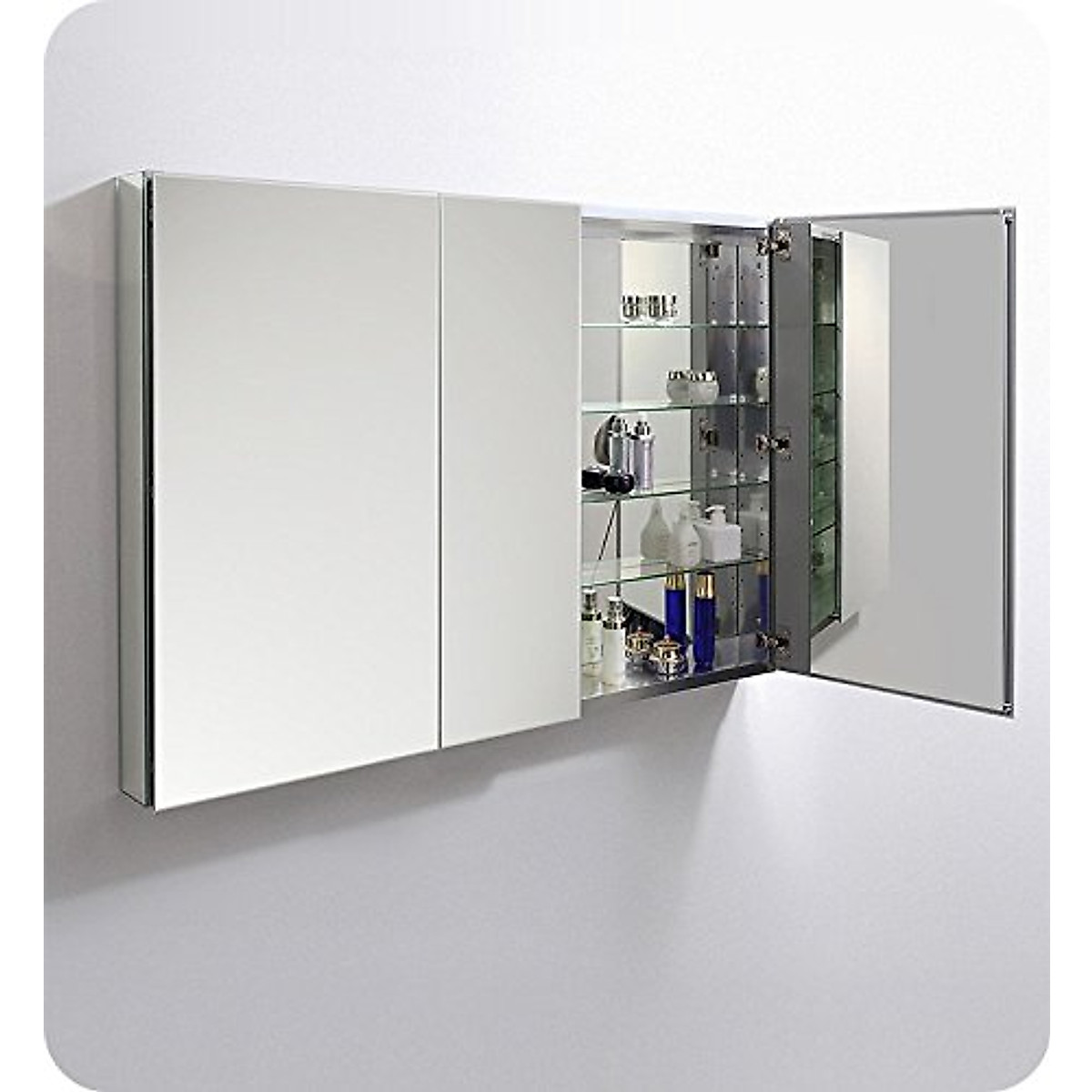 Fresca 50" Wide x 36" Tall Bathroom Medicine Cabinet w/Mirrors