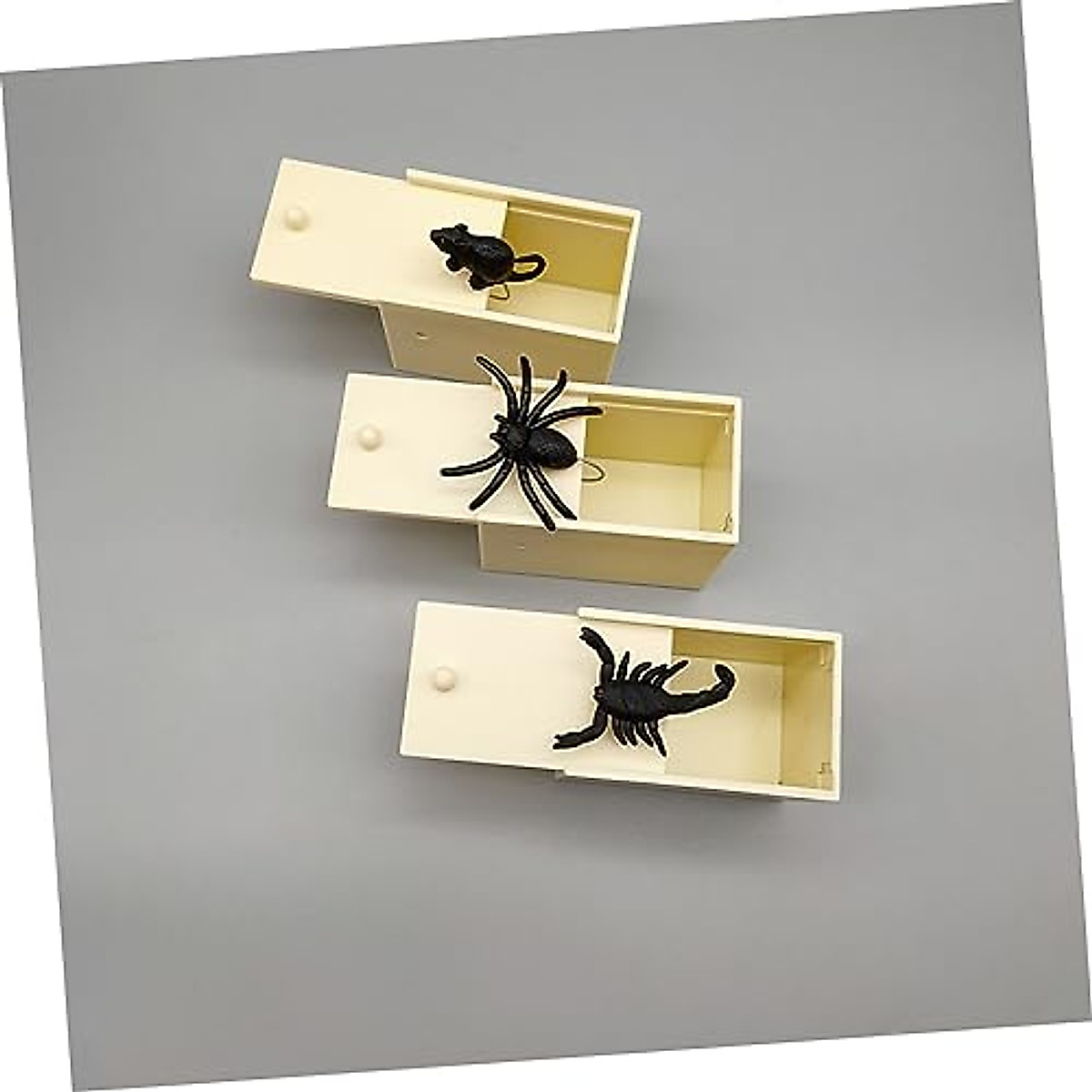 Amosfun Halloween Toy 3 Pcs Box Halloween Manipulative Props Kid Toy Kid Gifts Halloween Props Spider Surprise Secret Money Box Kids Prank Boxes Kids Joke Toy