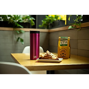 COOL GEAR 2 Pack 16 oz Amelia Coffee Travel Mug with Spill Resistant Slider Lid - Smoke/Purple