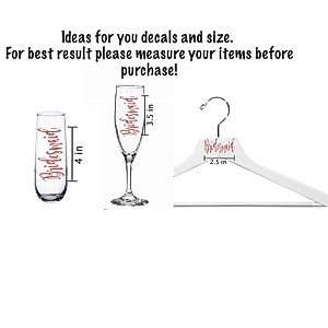 Personalized Bridesmaid Vinyl Decal ONLY DIY for Tumblers Cups Rose Gold on Champagne Glasses Maid of Honor Gifts