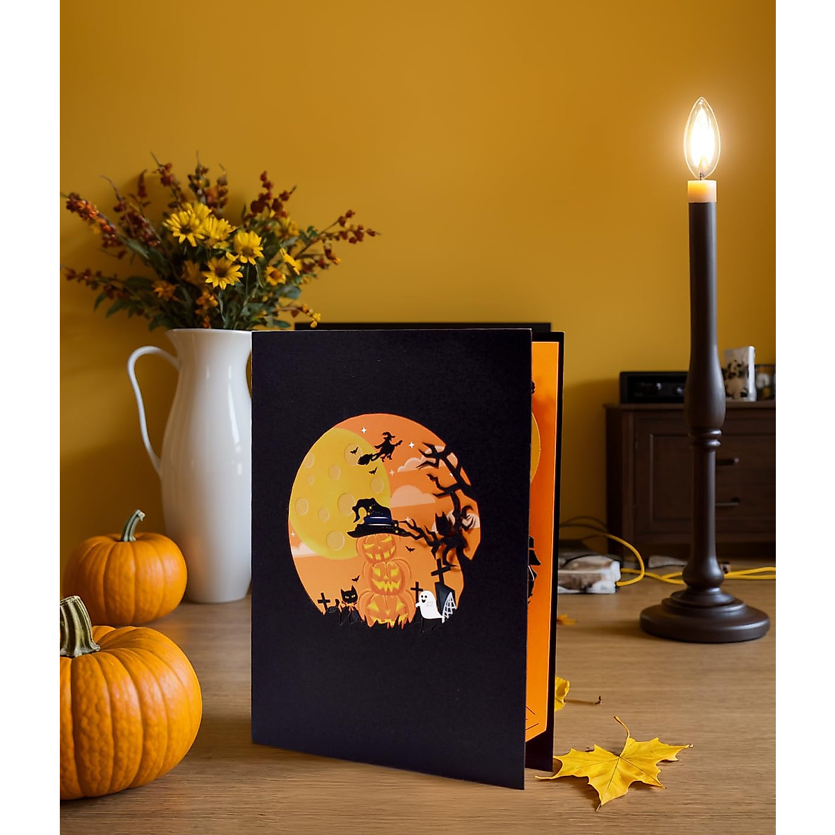 Magic Ants Halloween Pop Up Card - 3D Greeting Card, Happy Halloween Card, Pumpkin Card,Pop Up Spook Pumpkin Card,Pop Up Gift Cards,Popup Birthday Card for Best Friend,with Envelope