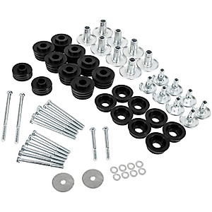 KF04060BK Body Mount Bushing Kit Fits for Ford F250 F350 Super Duty 2008-2016 2WD 4WD Polyurethane Body Cab Mounts & Steel Sleeves & Hardware (Black)