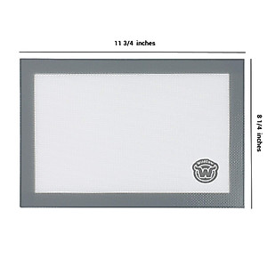 WildCow Silicone Baking Mats Quarter Sheet Toaster Oven Pan Liner Small, Set of 2 (Thick 11 3/4” x 8 1/4"), Nonstick Reusable Cooking Mats