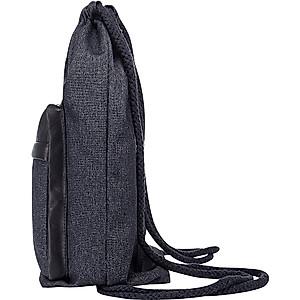 EnzoDesign Unisex Canvas Leather Drawstring Cinch Backpack