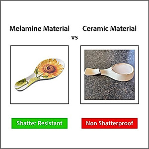 UPware Melamine Spoon Rest Spoon Holder Kitchen Utensil Holders 9.625 Inch for Kitchen Counter Dining Table (Sunflower)