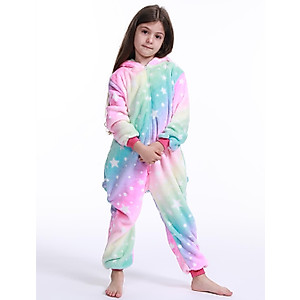 Zorxu Girls Unicorn Onesie Pajamas Animal Costume Halloween Cosplay Unisex Xmas Gifts for Kids