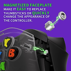 eXtremeRate FaceMag Magnetic Front Shell for Xbox Series X & S Controller, Neon Green Replacement Parts Accessores Soft Touch Grip Faceplate for Xbox Core Wireless Controller [Controller Excluded]