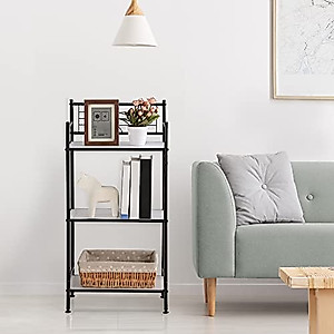 MallBoo 3 -Tier Over-The-Toilet Bathroom Spacesaver and 3 -Tier Standing Bathroom Shelves(Black)