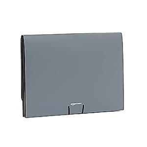 Amazon Basics Expanding Organizer File Folder, Letter Size - Black & Gray, 2-Pack