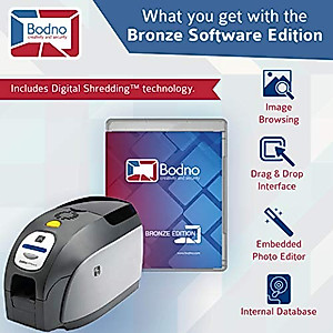 Zebra ZXP Series 3 Dual Sided ID Card Printer & Complete Supplies Package with Bodno Bronze Edition ID Software