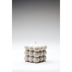 LAWA Bubble Candle - Cube Soy Wax Geometric Candle Elegant Aesthetic Candle Housewarming Gift Home Decor Idea Black | White