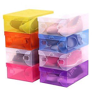 FRIDG Really Useful Boxes, Really Useful Organiser, Storage Boxes in a Clear Plastic Organiser and Clear Boxes Stackable Drawer Shoes Storage Box Container Organizer Purple