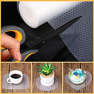 3 Rolls Shelf Liner Non Adhesive Cabinet Liners 18 Inch x 17 ft Refrigerator Liner EVA Kitchen Liner Washable Oil Proof for Kitchen Cabinet, Shelves, Refrigerator, Storage, Desks