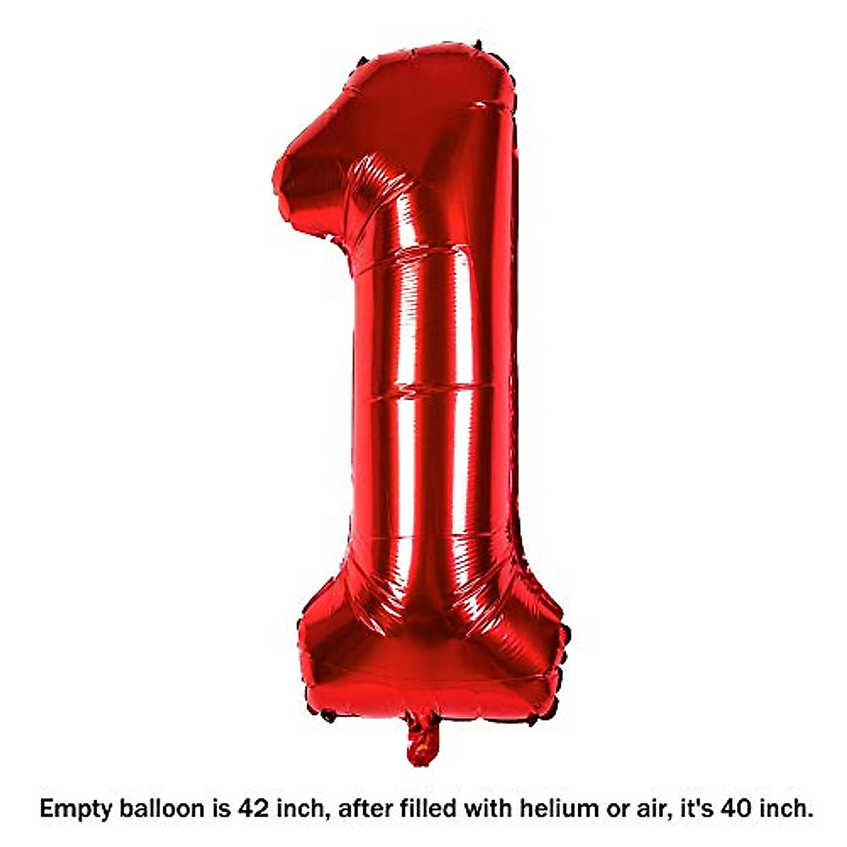 40 Inch Jumbo Red Number 1 Balloon Giant Balloons Prom Balloons Helium Foil Mylar Huge Number Balloons for Birthday Party Decorations/Wedding/Anniversary