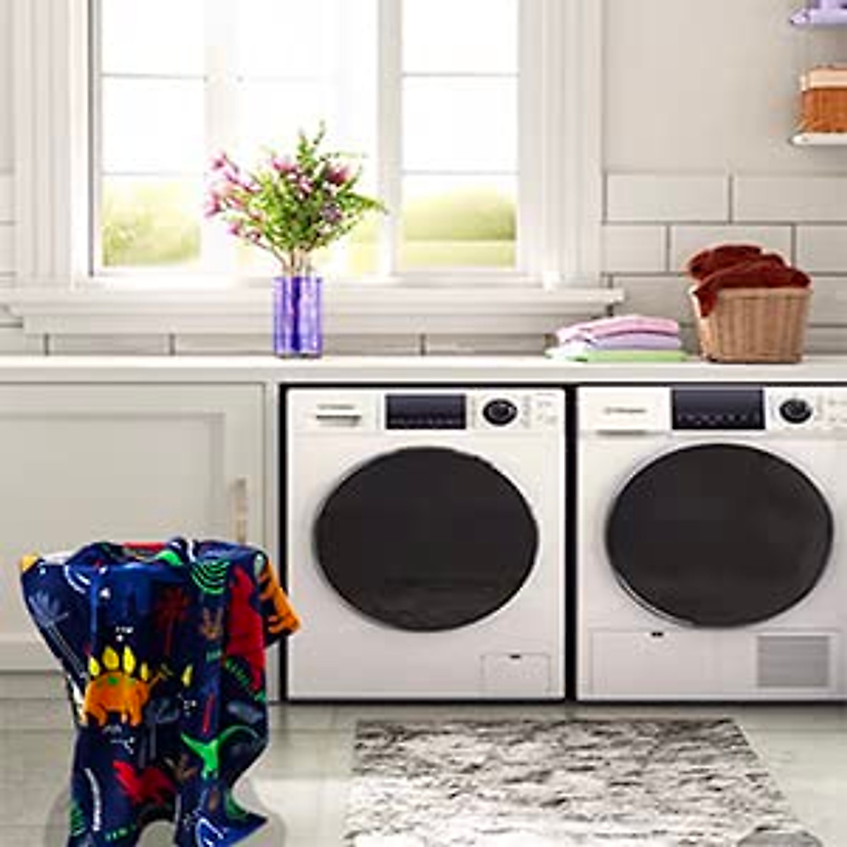 YIFONTIN Beach Towel for Kids, Velour Blanket Throw 24x48 inches 100% Cotton for Bath Swim Camping, Dinosaur.