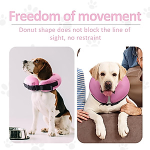 Winmily Dog Donut Collar,Breathable Soft Inflatable Dog Cone Collar for Large Medium Small Dogs Cats Alternatives After Surgery,E Collar,Elizabethan Collar for Dogs Recovery-Pink