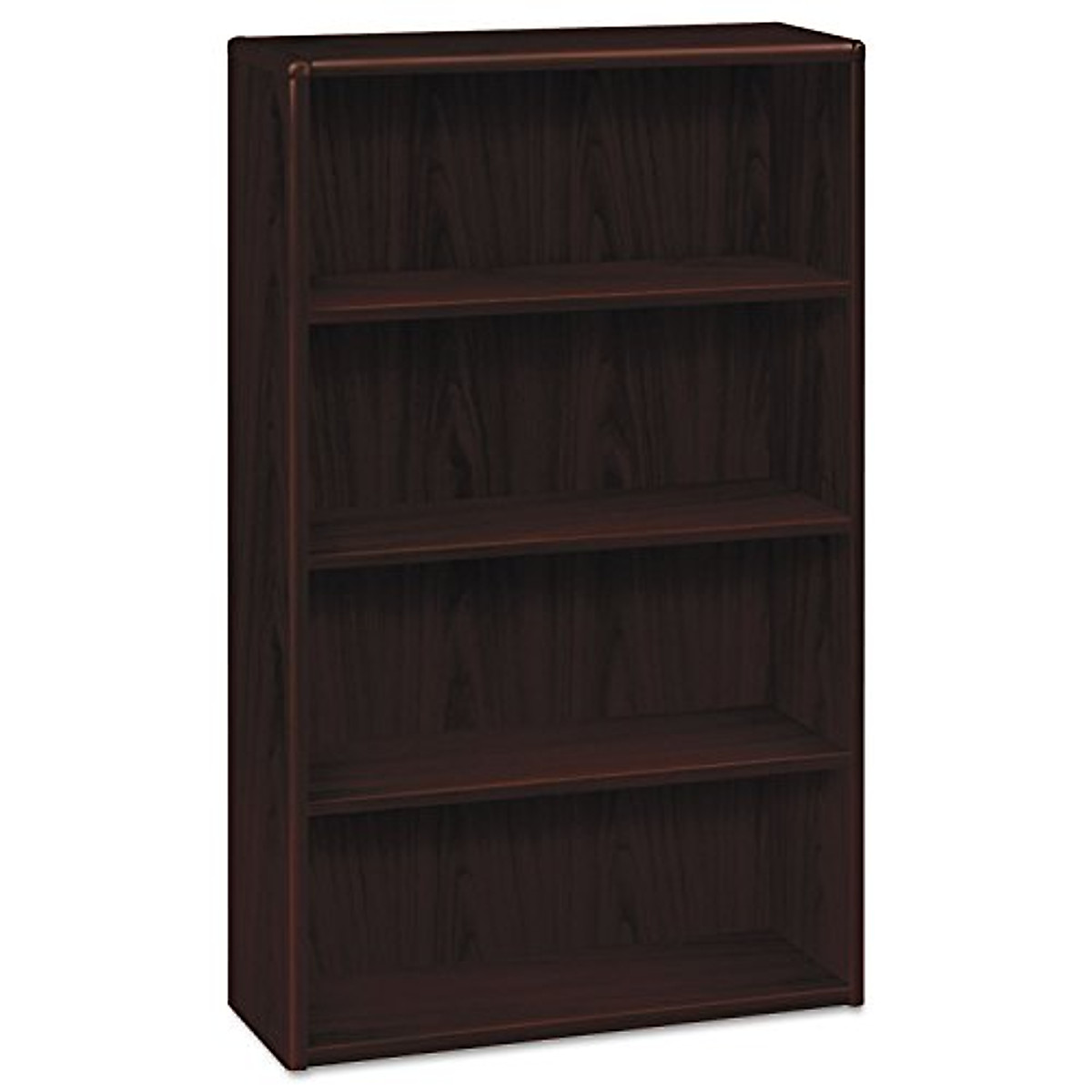 HON 10754NN 10700 Series Wood Bookcase, Four Shelf, 36w x 13 1/8d x 57 1/8h, Mahogany