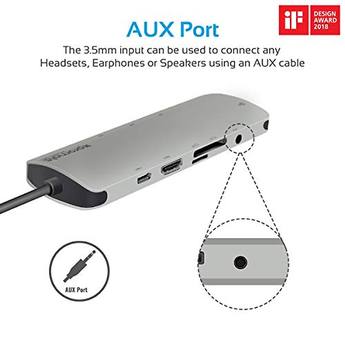 Promate All-in-One USB Type-C Hub (Charging) Silver