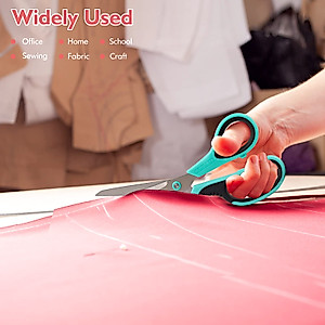 Scissors All Purpose, Huhuhero Premium 8.7" Titanium Super Sharp Scissors Heavy Duty Shears, Soft Comfort-Grip Scissors for Office School Home Craft Supplies, Right/Left Handed Scissors, 3-Pack