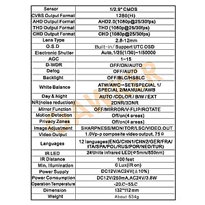 GAWKER G830QHDW Dome CCTV Security Camera 1080P 4 in 1 HD-TVI (Default) /AHD/CVI/CVBS,True Day&Night,IP66 Vandal Proof,2.8-12mm Lens,DC12V/AC24V