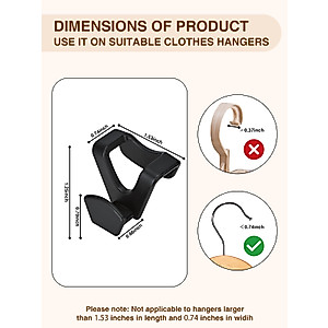 Smartor Clothes Hanger Connector Hooks 60 Pack, Closet Storage and Organization as Hangers Space Saving, Hanger Add on Hook as Closet Organizer, Stacking Hangers, Cascading Space Saver, Black