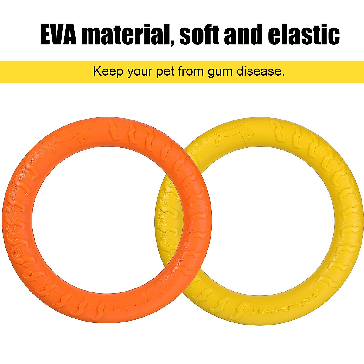 Leitee 2 Pack Dog Ring Toys Indestructible Dog Toys Dog Chewing Ring Toy Flying Discs Floating Dog Training Tools Pet Fetch Toy for Small Medium Large Dogs Throwing, Catching, Flying