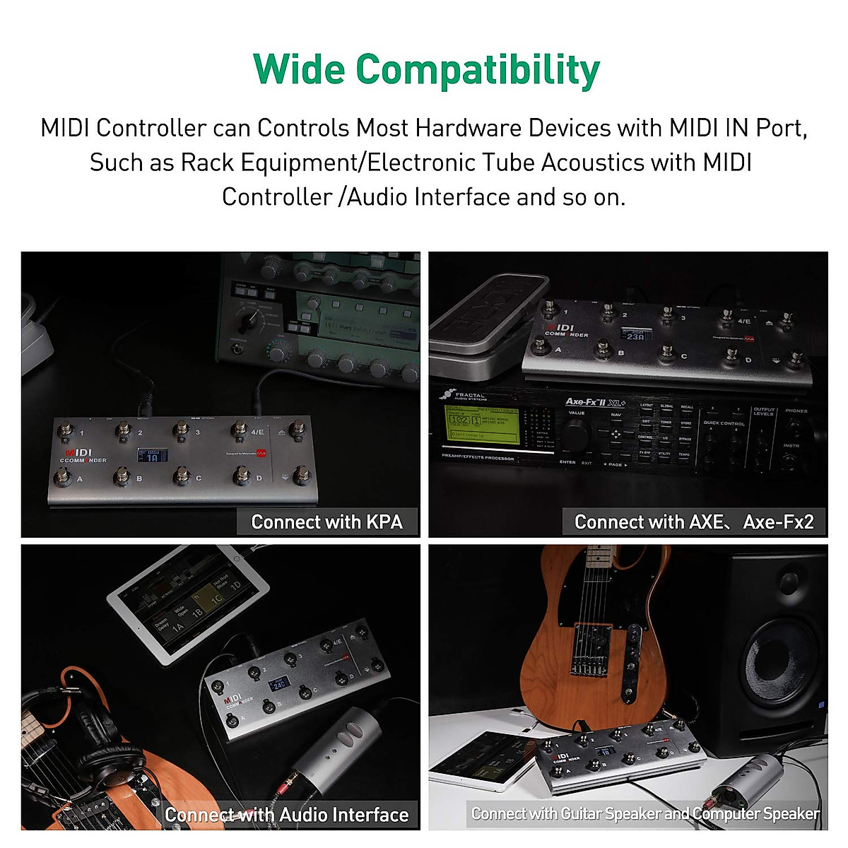 MIDI Foot Controller，MeloAudio Guitar Floor Multi-Effects Portable USB MIDI Foot Controller with 10 Foot Switches，2 Expression Pedal Jacks and 8 Host Presets