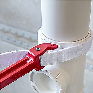 HOMEGOAL 12 Inch Multi-Purpose Strap Wrench Adjustable Pipe Wrench Anti-sliding Wrench, Double Layered Thickened Nylon Strap