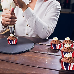 120 Pcs Union Jack Paper Cupcake Liners Coronation Cupcake Cases Baking Cups Muffin Cake Cups Great Britain Table Food Decorations for King Charles III Coronation Party Decorations, Red/White/Blue