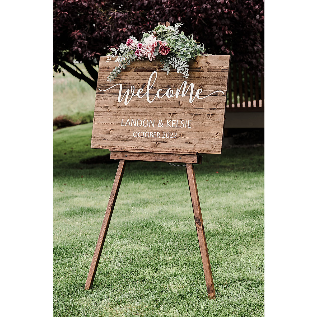 Wooden Easel - Wedding Sign Stand - Floor Easel For Welcome Sign - Large Art Display - Event Signage Holder (68" tall)