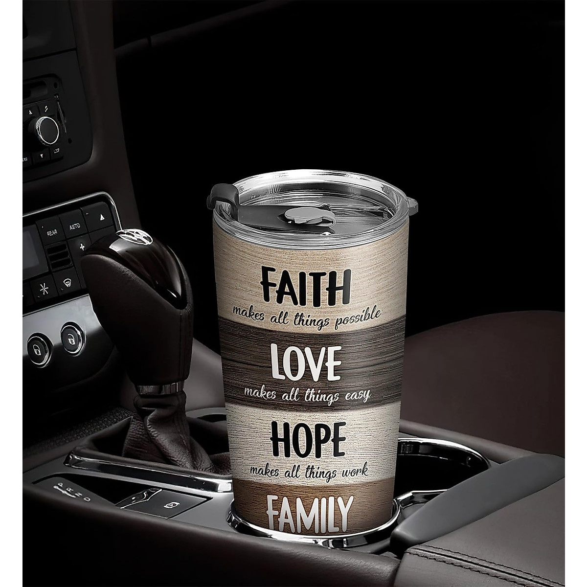 20oz Cross Faith Hope Love Tumbler, Religious Gifts, Christian Gifts, Coffee Thermos for Women, Men, Stainless Steel Double Wall Vacuum Insulated Coffee Mug, Travel Cup with Lid