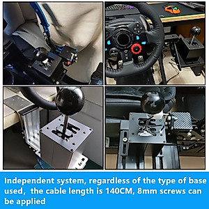 GSTP PC USB Simulator Shifter Compatible with G29 G27 G25 G920 T300RS/GT Steering Wheel Sequential H Gear Shifter Compatible with ATS ETS Dust WRC Sim Racing Games 7+R Black