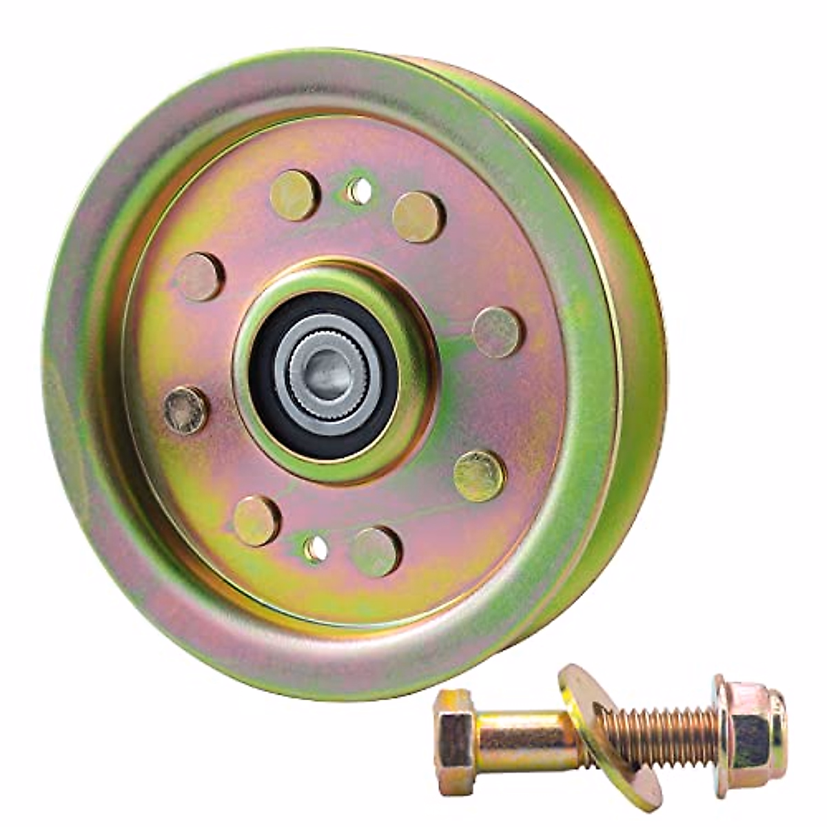 NICHEFLAG 753-08171 Idler Pulley kit is Compatible with Troy Bilt Pulley 753-08171 Cub Cadet, Cub Cadet 756-04129b Idler Pulley, 756-04129C, 956-04129, 956-04129B, Oregon 78-065