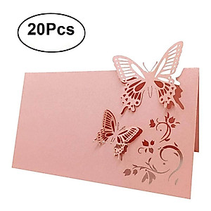 YURASIKU 20 Pcs Hollow Butterfly Table Name Card Wedding Banquet Party Holiday Baby Shower Christmas Place Card