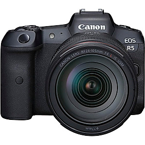 Canon EOS R5 Mirrorless Digital Camera with 24-105mm f/4L Lens Bundle with Advanced Accessories | 4147C013 |Canon eos r5