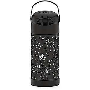 THERMOS FUNTAINER 12 Ounce Stainless Steel Vacuum Insulated Kids Straw Bottle, Space