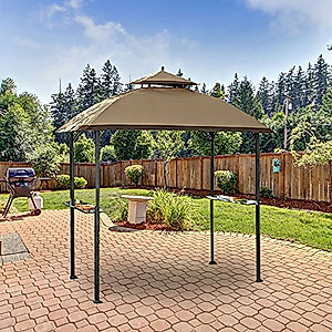 Garden Winds Replacement Canopy for The Windsor Grill Gazebo - Riplock 350 - Beige - Will ONLY FIT Model L-GG054PST Will NOT FIT Any Other Model