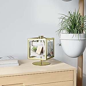 Umbra Rocker 360-degree Rotating Cube Multi Picture Frame, Regular, Brass