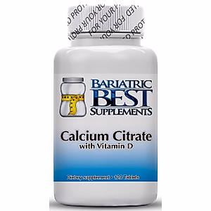 Bariatric Calcium Citrate with Vitamin D3 – Specially Formulated for Post-Bariatric Surgery - Easily Dissolvable for Fast & Effective Absorption - Made in The USA - 600mg, 120 Tablets per Bottle