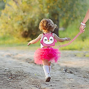 Toddler Kids Penguin Harness Leash Backpack with Wrist Leashes Toddlers Child Safety Walking Wrist for Kid Girls Boys (Pink)