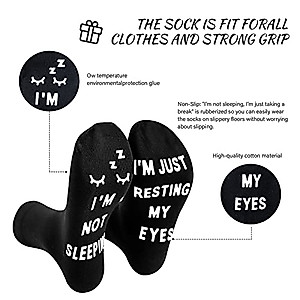 ModernStyle Birthday Christmas Gifts for Dad Men Husband Grandpa Women Grandma Ideas I‘m Not Sleeping I’m Just Resting My Eyes Funny Socks-L
