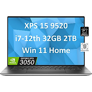 Dell XPS 15 9520 15.6" FHD+ (Intel 12th Gen 14-Core i7-12700H (Beat i9-11980HK), 32GB DDR5 RAM, 2TB PCIe SSD, RTX 3050) Business Laptop, Backlit, Fingerprint, Thunderbolt 4, Webcam, Win 11 Home
