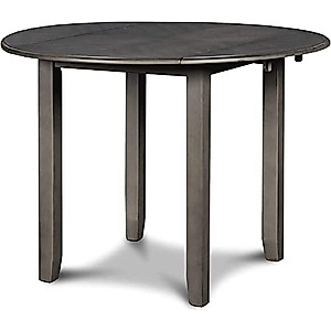 New Classic Furniture Gia Drop Leaf Dining Table with Two Chairs, 42-Inch, Gray