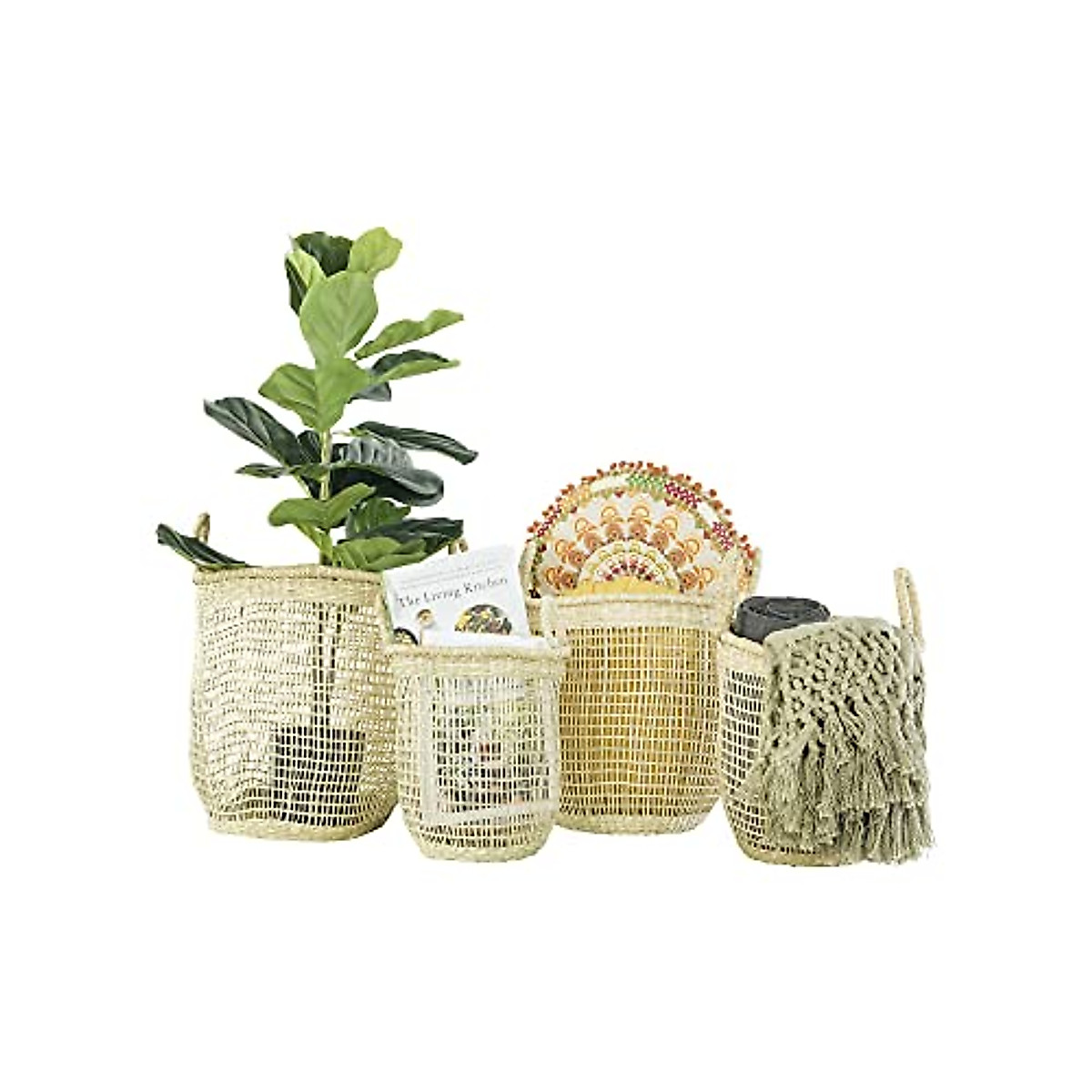 Creative Co-Op DA8869-1 Handwoven Natural Seagrass Baskets (Set of 4 Sizes)